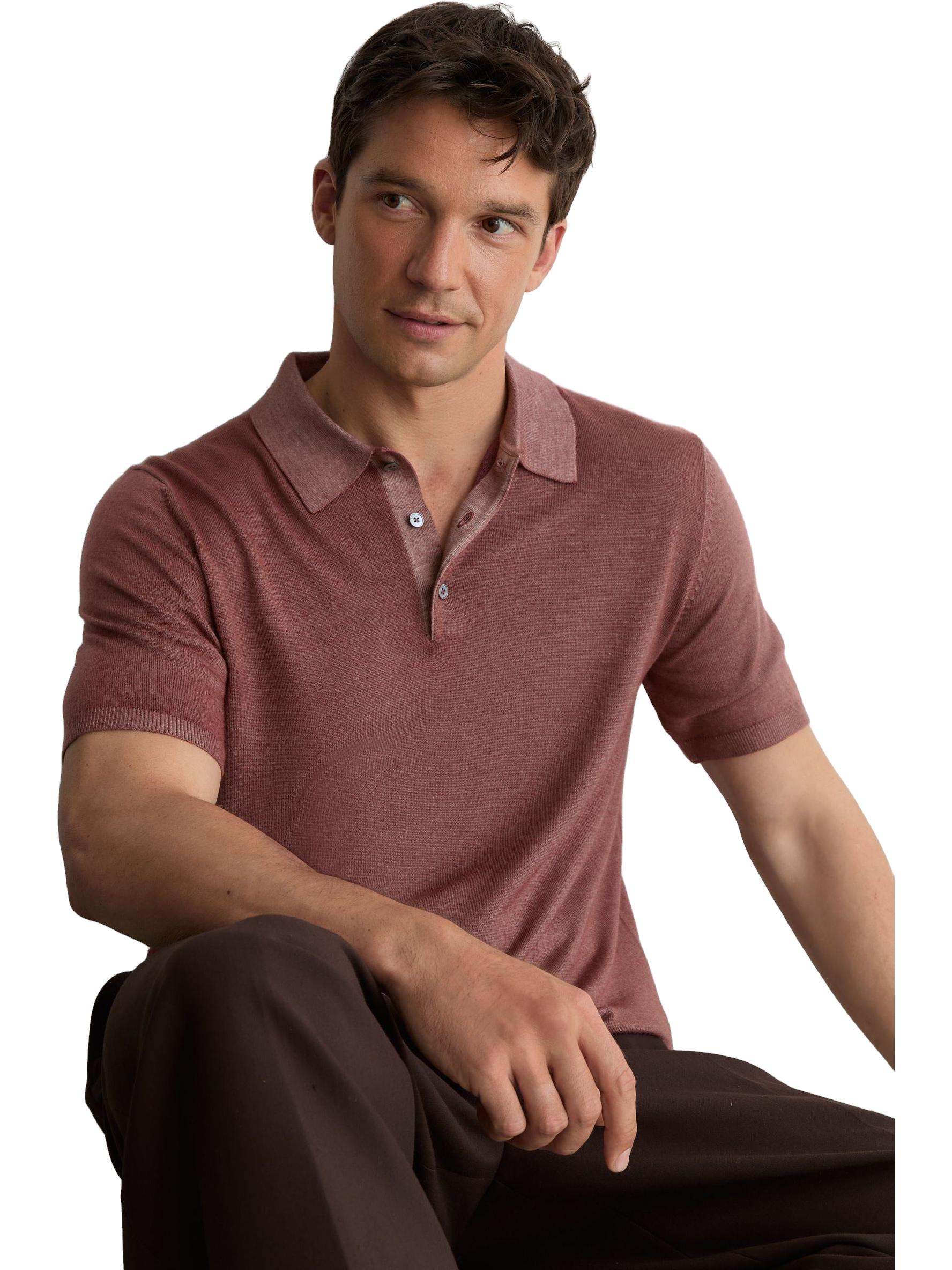REISS jackdaw pigment-dyed merino wool polo jumper